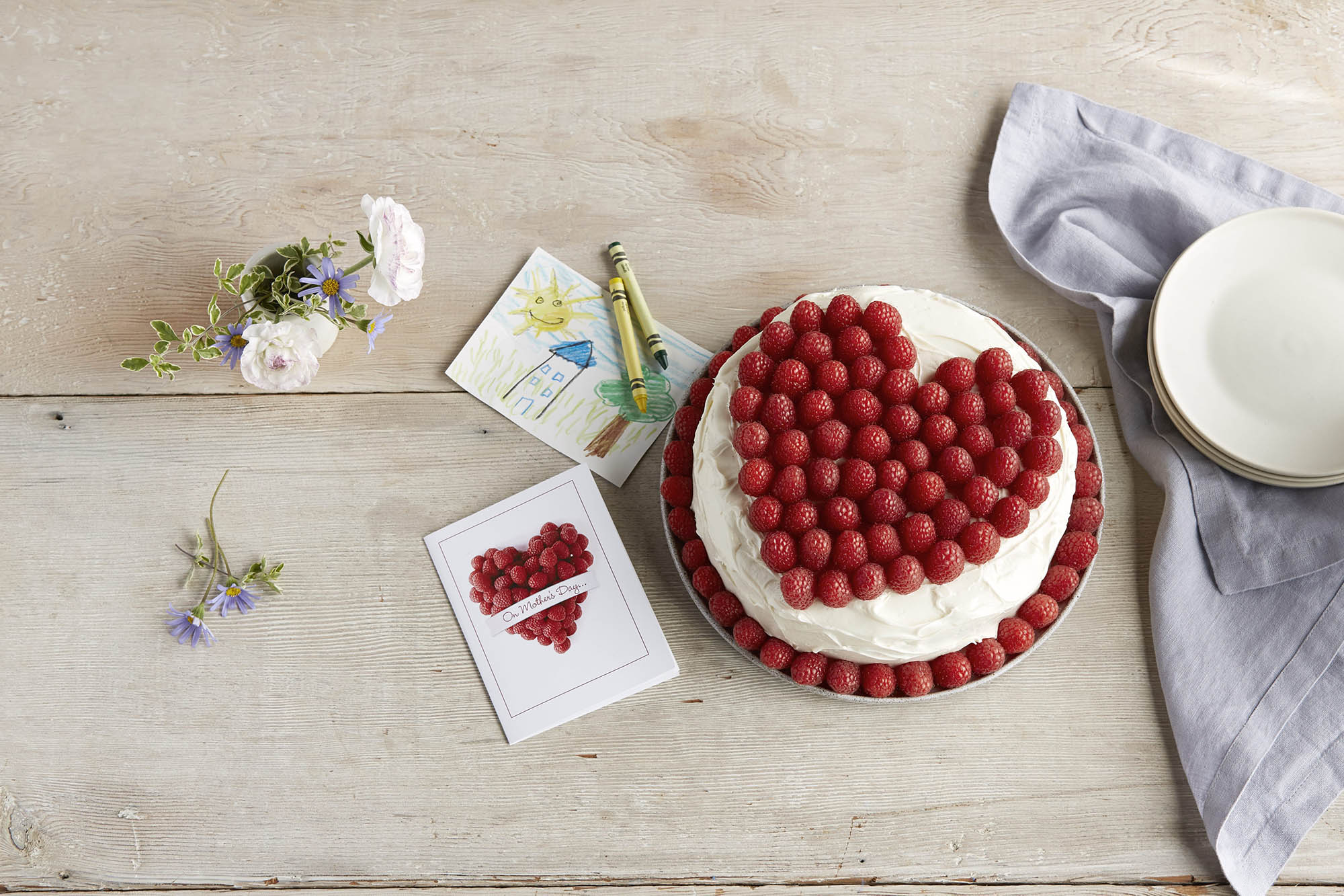 Easy Raspberry Heart Cake