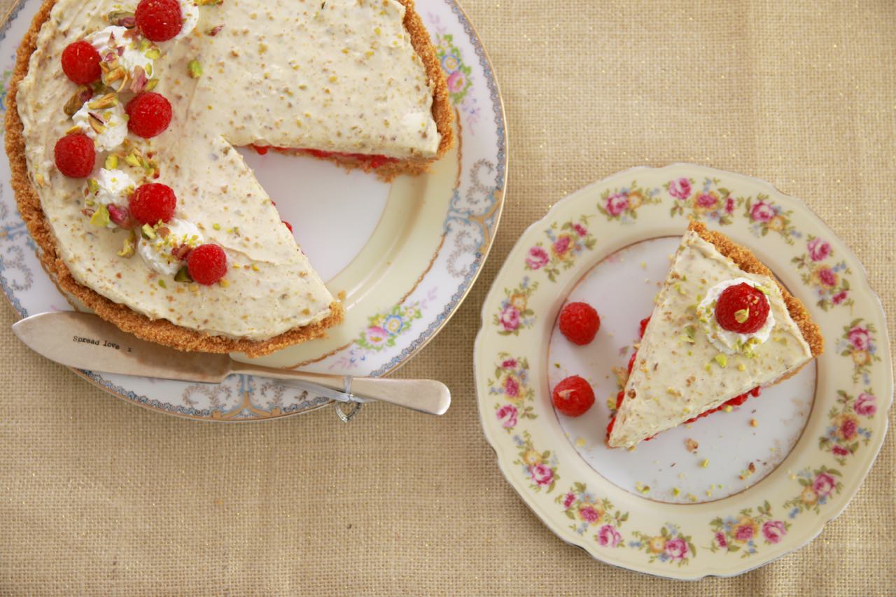 Pistachio Raspberry Cream Cheese Pie (No Bake) | Driscoll's