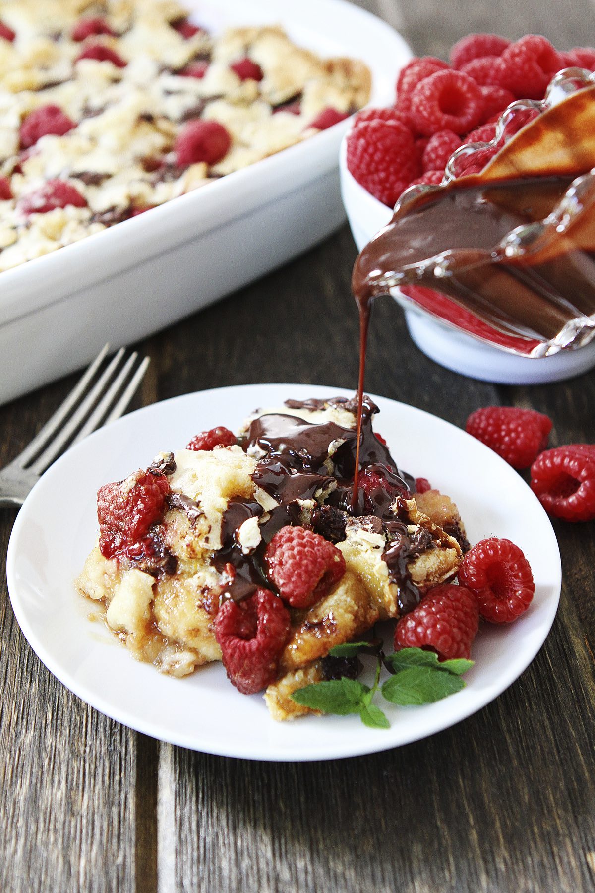 Raspberry Chocolate Chip Bread Pudding | Driscoll's